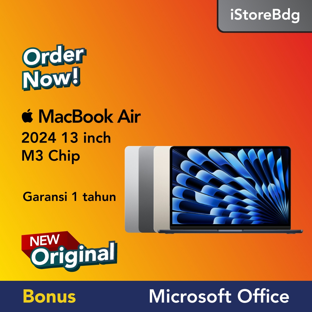 Jual MacBook Air 2024 13 inch M3 Chip 256GB 512GB Garansi Resmi iBox | Shopee Indonesia