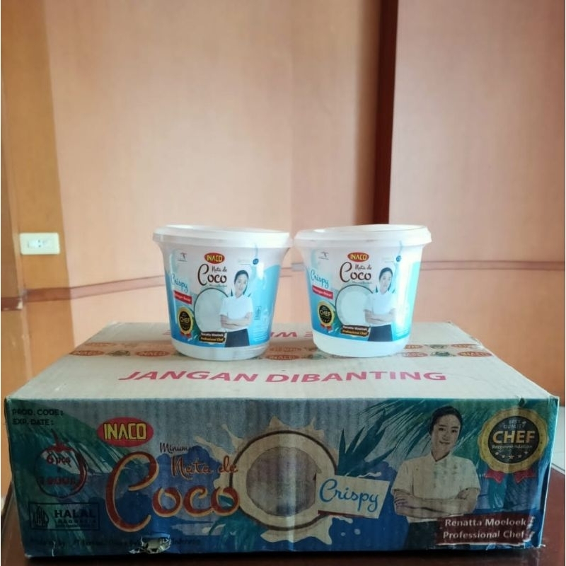 Jual inaco nata de coco crispy potongan besar 1000 gram 1 kg kemasan ...
