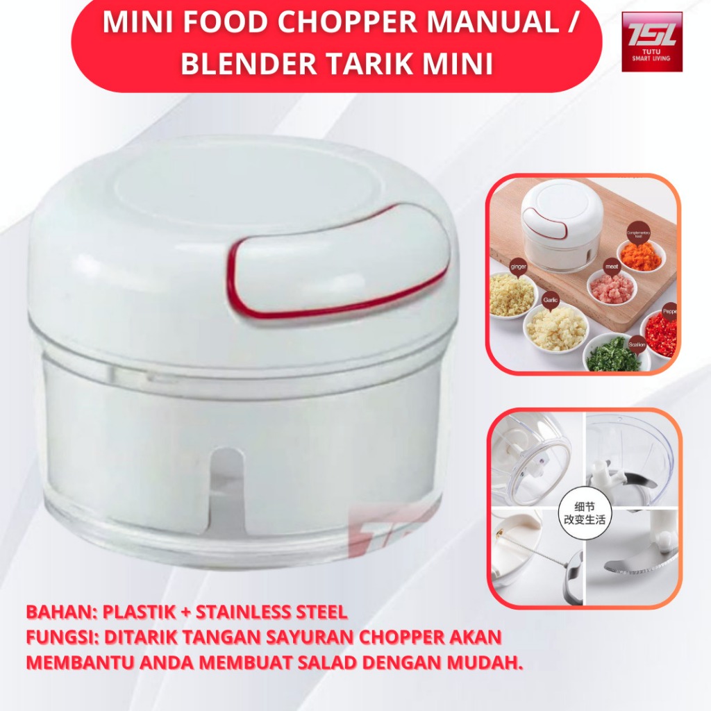 Jual TUTU Mini Food Chopper Manual / Blender Tarik Mini Chopper Manual ...