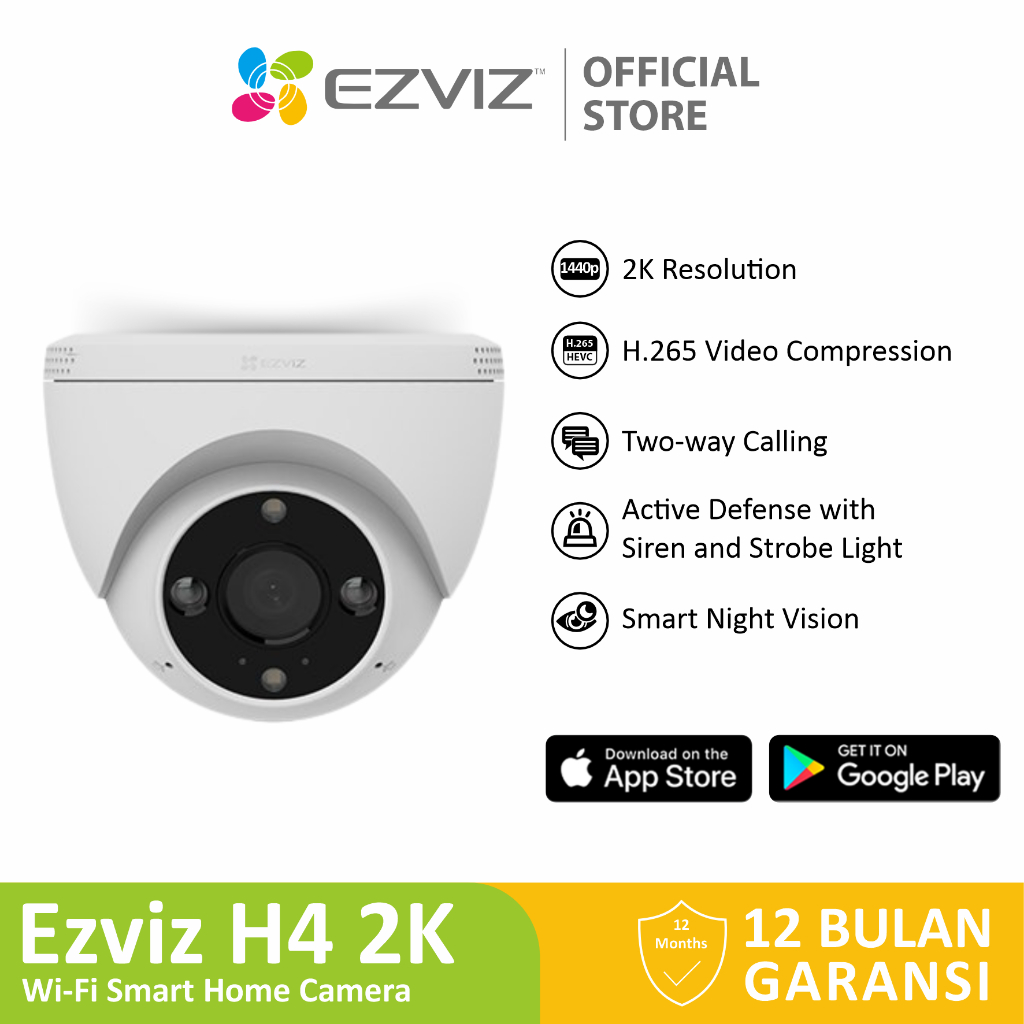 Jual Ezviz H4 2K 3MP Wi-Fi Smart Home IP Camera CCTV Outdoor | Shopee Indonesia