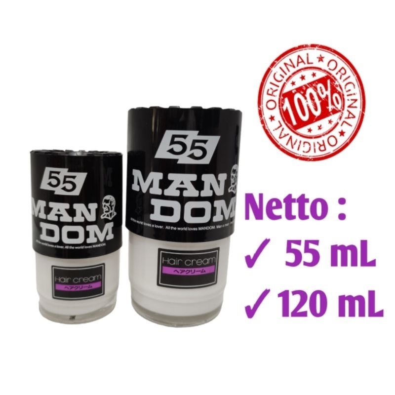 Jual Mandom Hair Cream 55 ml & 120 ml - Man Dom Minyak Rambut Pria ...