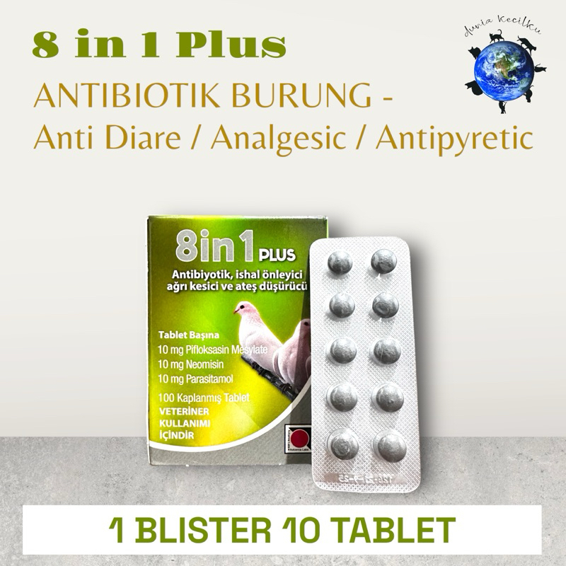 Jual Antibiotik Burung 8 in 1 Plus - Tablet Anti Diare / Penurun Panas ...