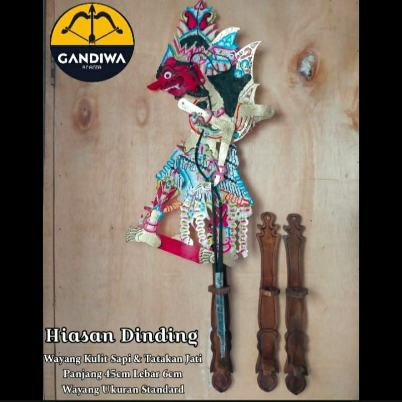 Jual wayang kulit rahwana dan tempat pajangan wayang (satu set) cocok ...