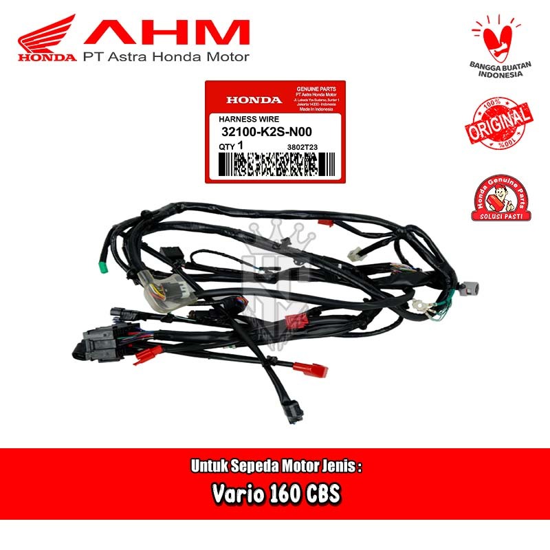 Jual Wayar Kabel Body Komplit Honda Vario 160 CBS 100% Original AHM 32100-K2S-N00 | Shopee Indonesia