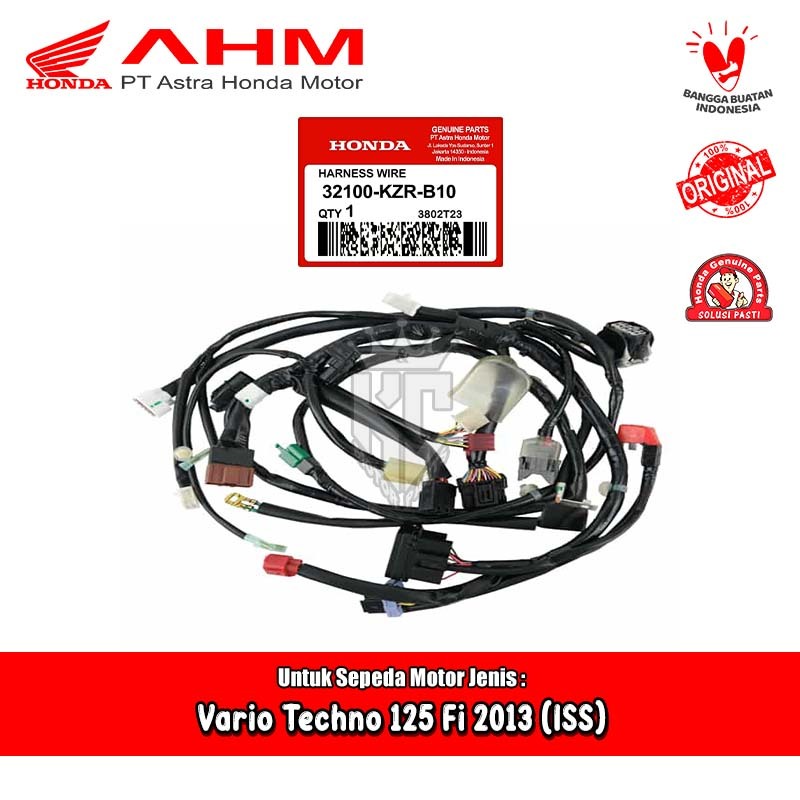 Jual Wayar Kabel Body Komplit Honda Vario Techno 125 Fi Old 2013 ISS 100% Original AHM 32100-KZR ...