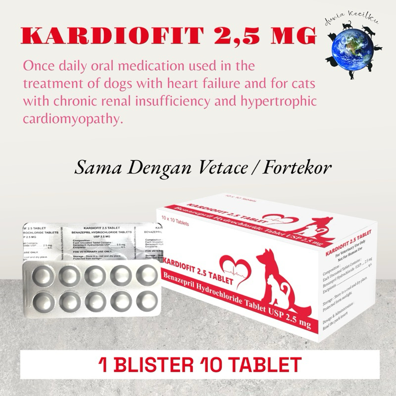 Jual Kardiofit Tablet 2,5 MG For Cats & Dogs - Obat Sakit Jantung ...
