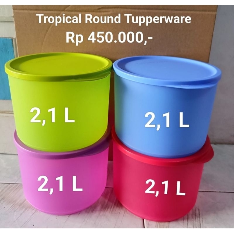 Jual Toples Tropical Round Tupperware ( FREE Bubble Warp ) | Shopee ...
