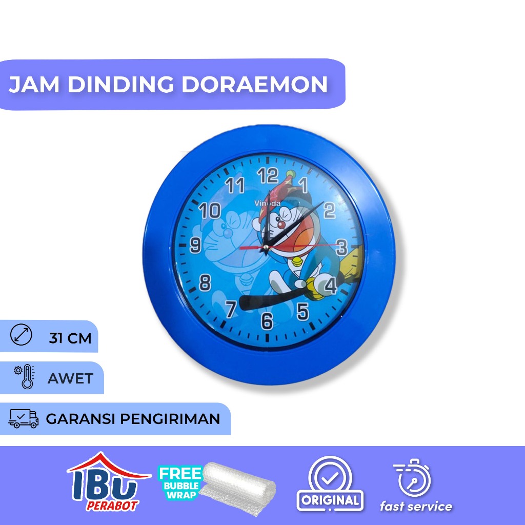 Jual JAM DINDING DORAEMON/jam dinding karakter doraemon vinoda | Shopee Indonesia