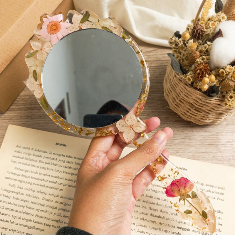 Jual Aurora-Pink Flower Cermin Resin Handmirror | Shopee Indonesia