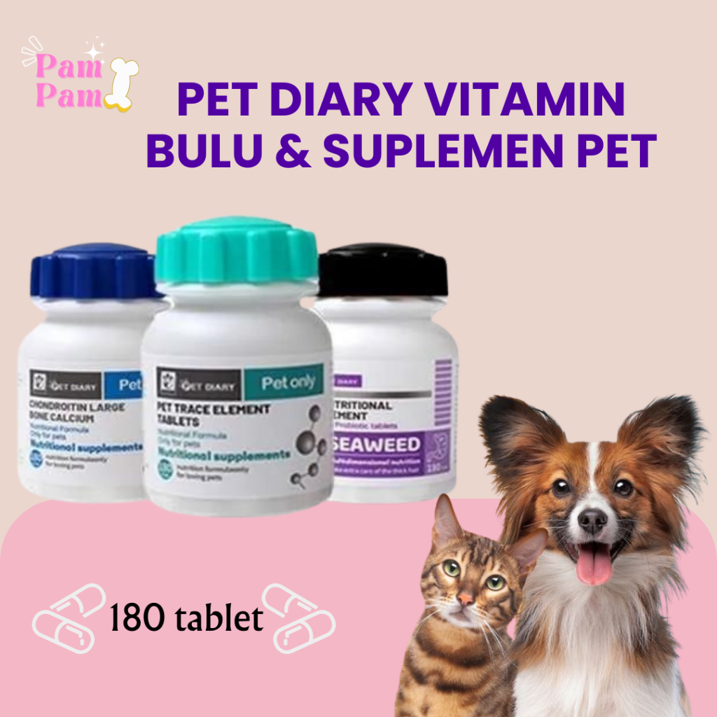 Jual Pet Diary Vitamin Bulu Kucing Anti Bulu Rontok Kucing Kalsium ...
