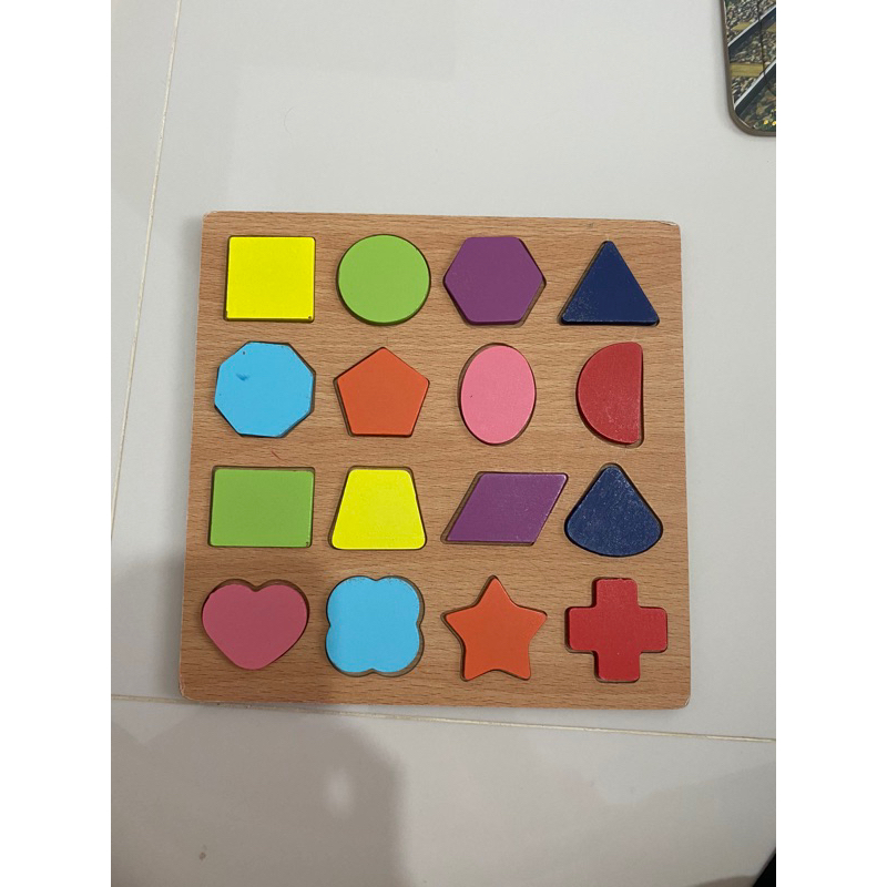 Jual Puzzle Kayu Montessori Shapes (Bentuk) | Shopee Indonesia