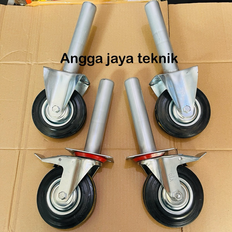 Jual Roda scaffolding 5 inch steger / perancah / stagar / castor 1 set ...
