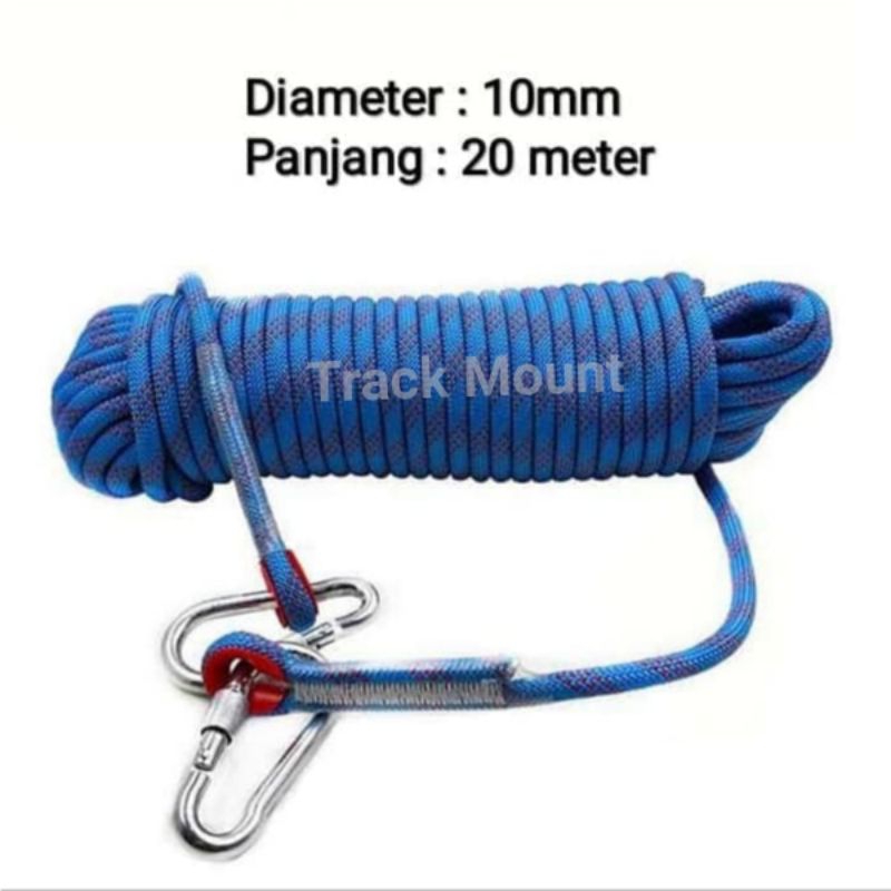 Jual Tali Caramantel Statis 10 MM Panjang 20 Meter Climbing Rope ...