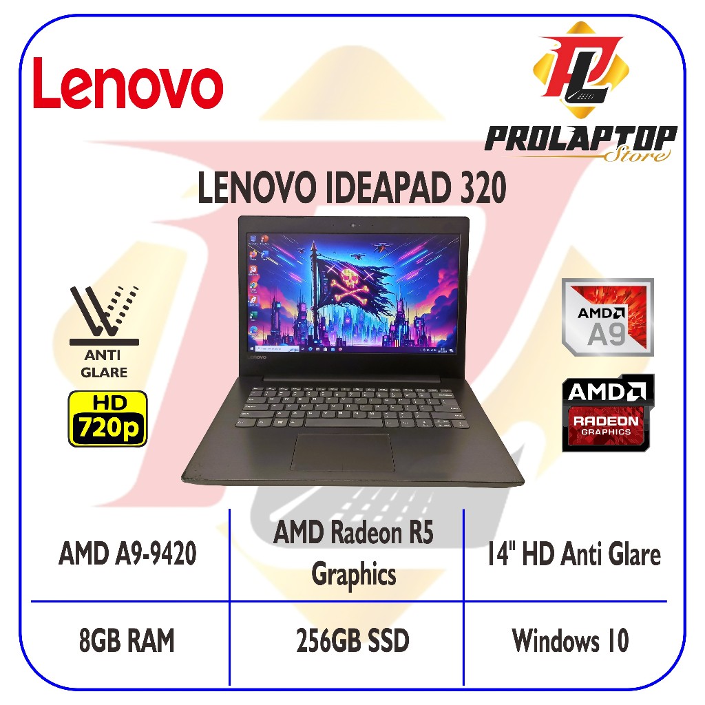 Jual Laptop Lenovo Ideapad 320 AMD A9-9420 RAM 8GB SSD 256GB | Shopee ...