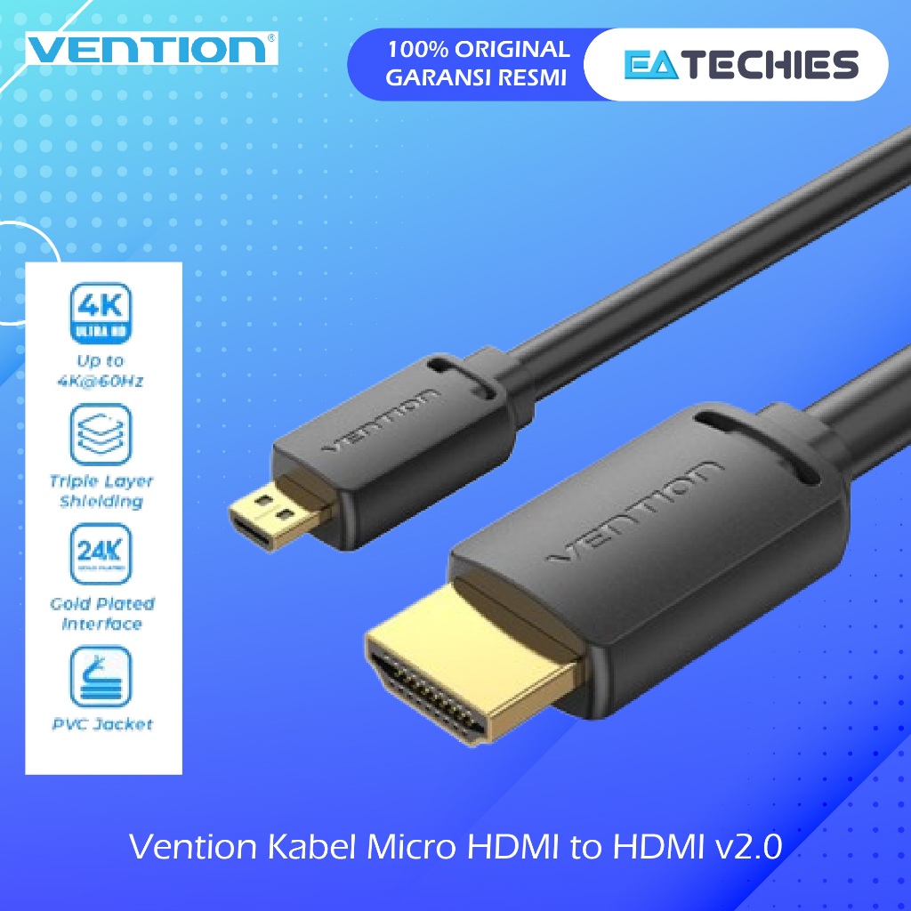 Jual [2M] Vention Kabel Micro HDMI ke HDMI / HDMI Tipe D untuk Tablet ...