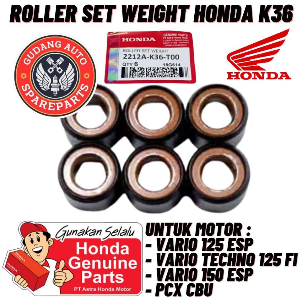 Jual Original AHM Roller Set Weight Honda Vario 125 FI Vario 125 - 150 ...