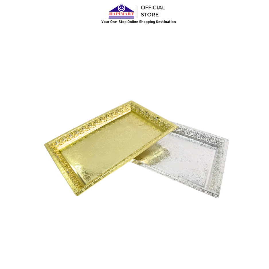 Jual Tray Baki Nampan Plastik Kecil Persegi Panjang Warna Emas Perak ...