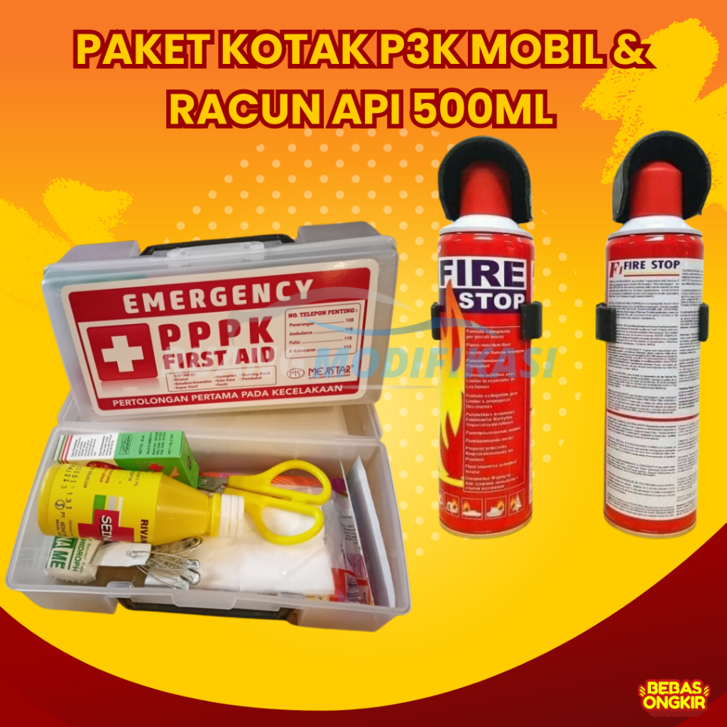 Jual Paket Kotak Obat P3K Mobil & Racun Api 500ml | Shopee Indonesia