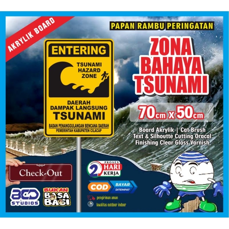 Jual RAMBU PAPAN PERINGATAN TSUNAMI DAERAH RAWAN BENCANA SUNAMI GEMPA ...