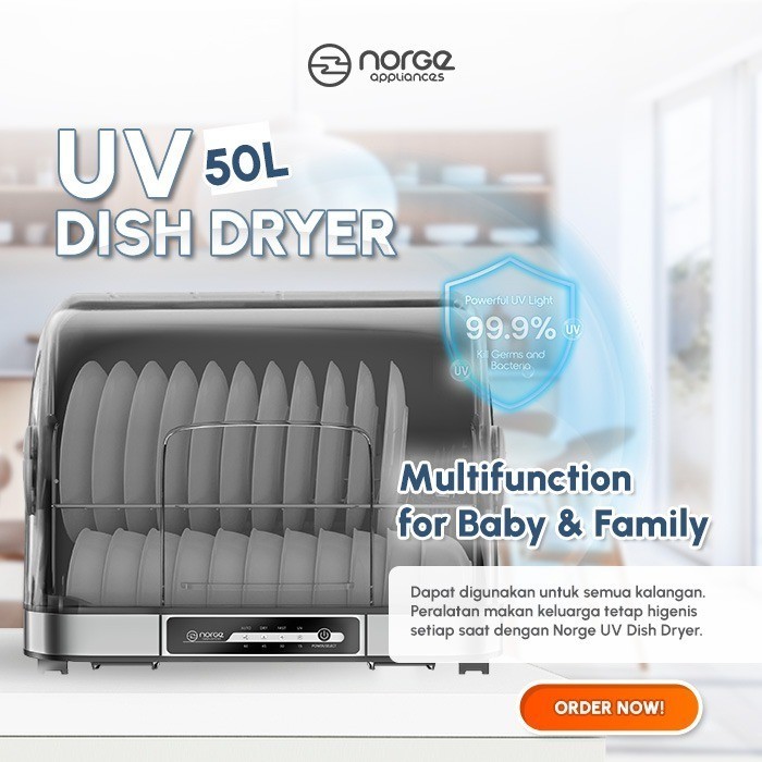 Jual NORGE 4IN1 TABLE TOP UV DISH DRYER NORGE ALAT STERIL 28L/ 45L /50L/ 52L/ 55L | Shopee Indonesia