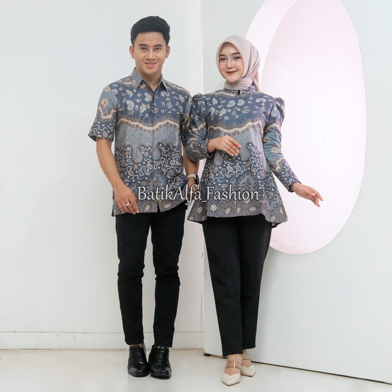 Jual Batik Couple Terbaru Baju Batik Couple Modern Bahan Katun Premium ...