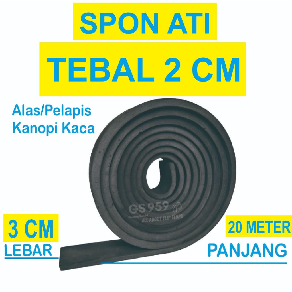 Jual SPON ATI / BUSA ATI / SPON EVA TEBAL 2 CM WARNA HITAM UKURAN 3 CM ...