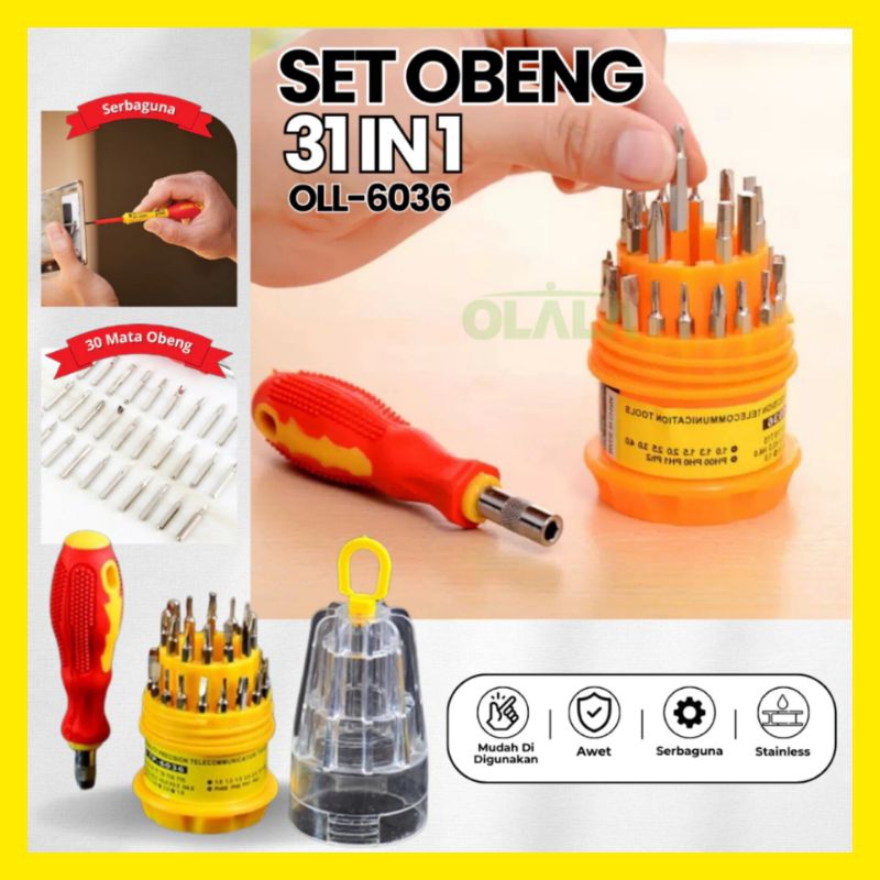 Jual Obeng Set 31 in 1 Multifungsi Magnetic Serbaguna obeng hp full set obeng lengkap 1 set ...