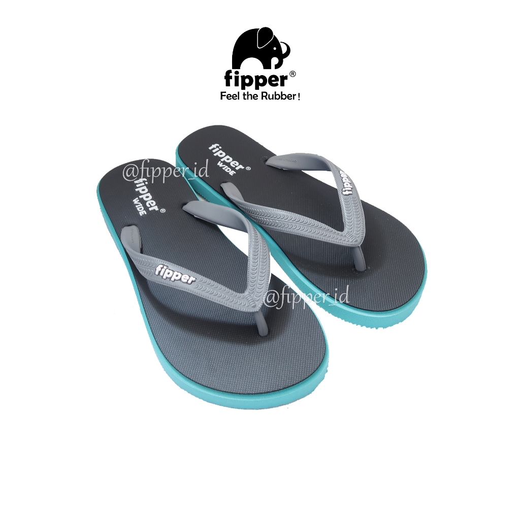 Jual Sandal Fipper Wide Original for Man/Woman - Black/Turquoise/Grey ...