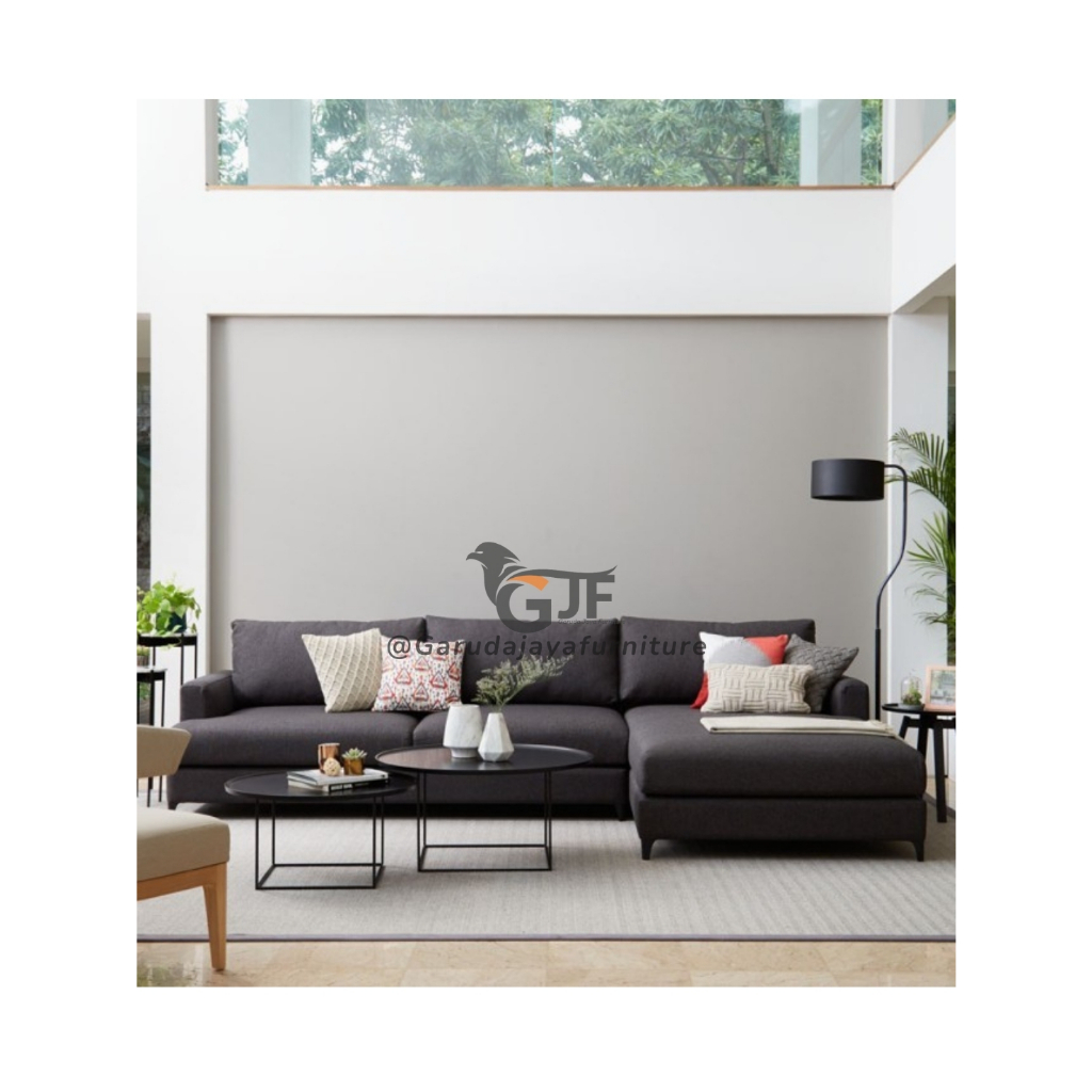 Jual SOFA TAMU LETTER L JUMBO WARNA HITAM / SOFA KELUARGA MEWAH ...