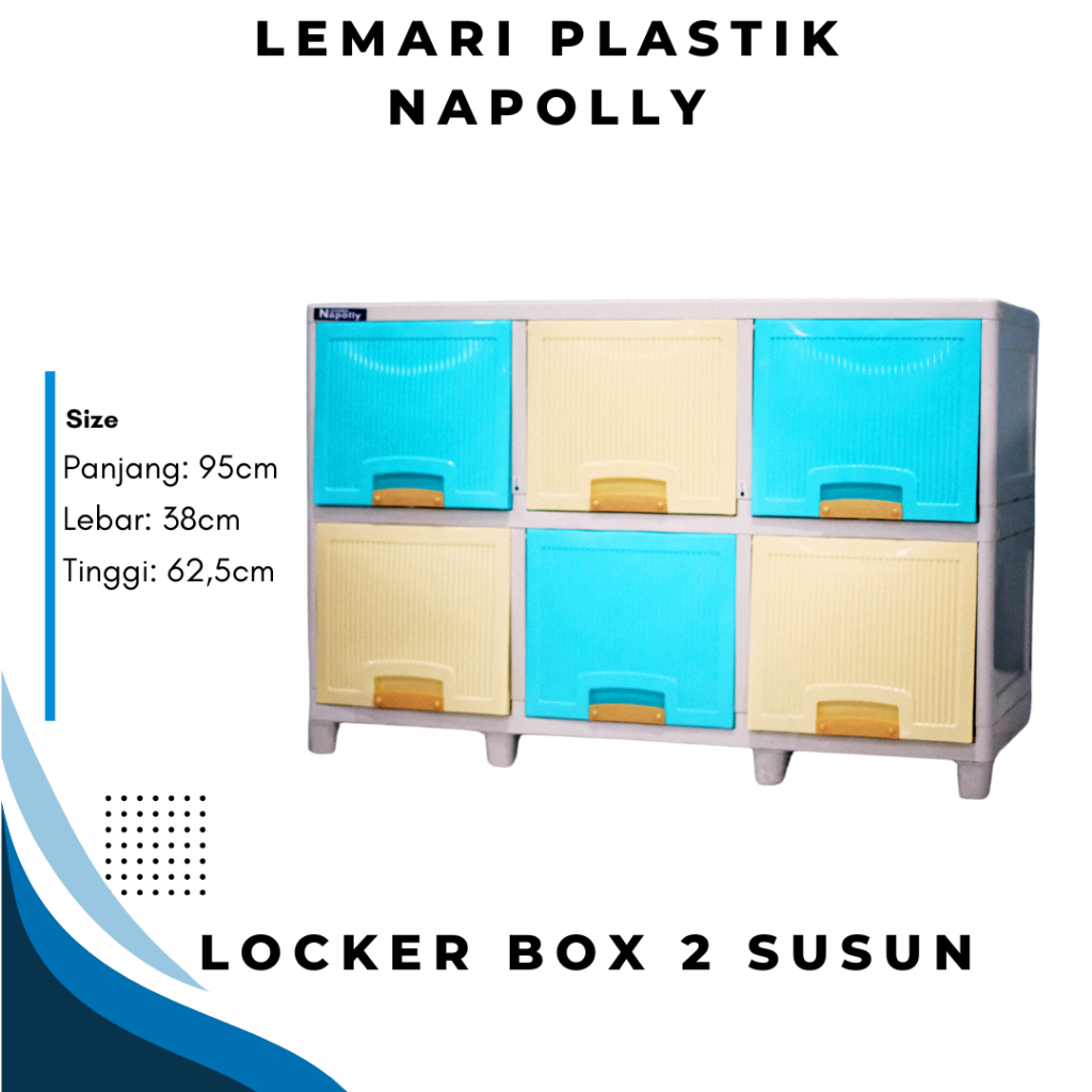 Jual LEMARI PLASTIK NAPOLLY LOCKER BOX SUSUN 2 | Bahan Plastik Tebal ...