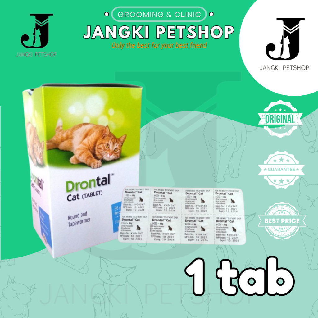 Jual DRONTAL CAT obat cacing kucing drontal 1 tablet | Shopee Indonesia