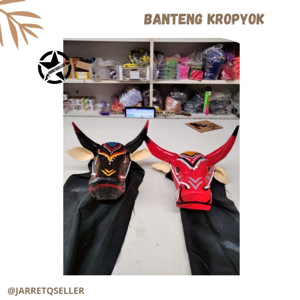 Jual 🆕 Barongan Bantengan Jaran Kayu Free Kemul Murah || Bantengan Kayu ...