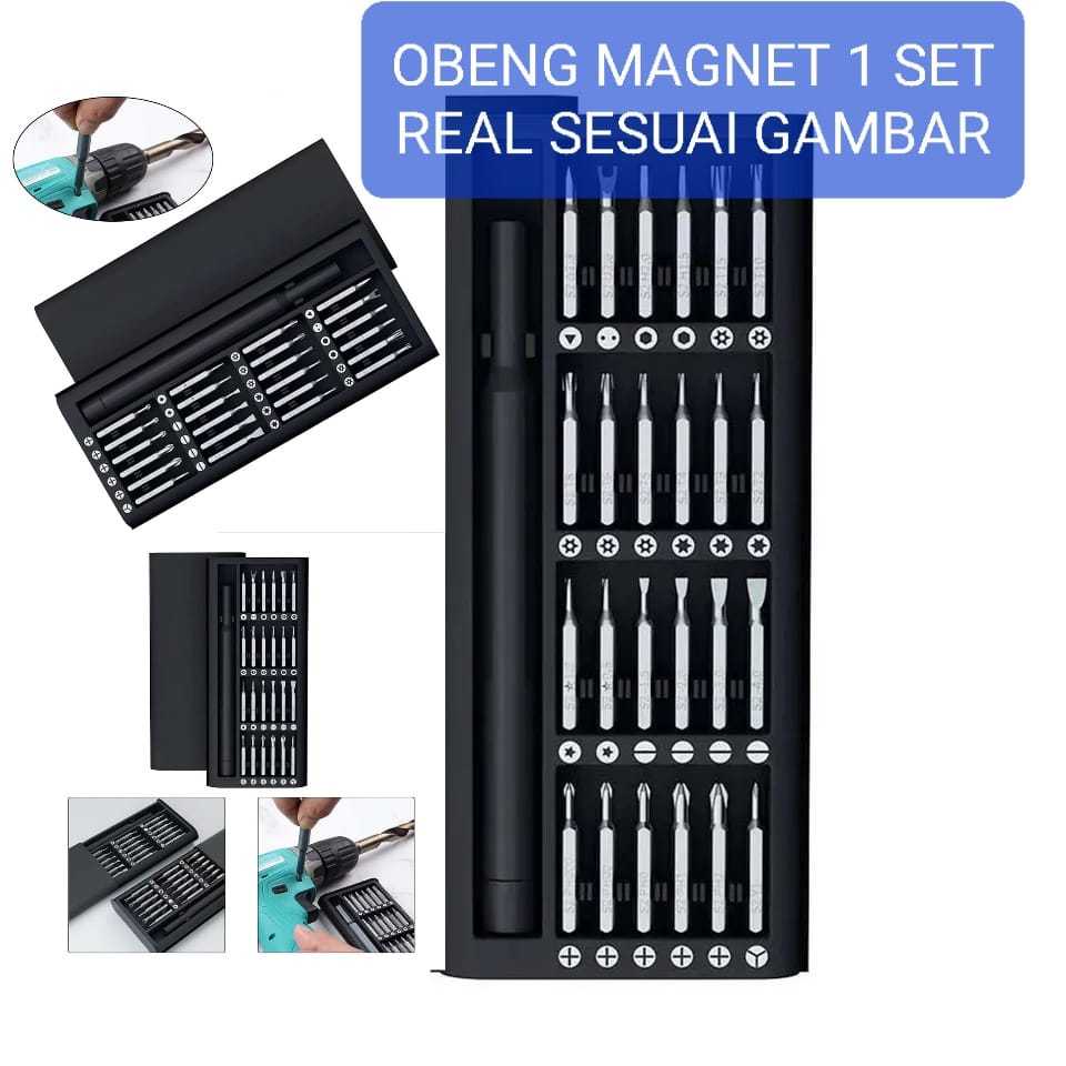 Jual Obeng Anti Karatan Obeng Magnet 1 Set Isi 24 Ukuran Obeng Bunga ...