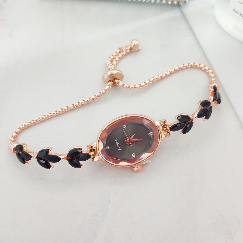 Jual EN LIGNE - Jam Tangan Wanita Tali Rantai Gelang Serut Stainless ...