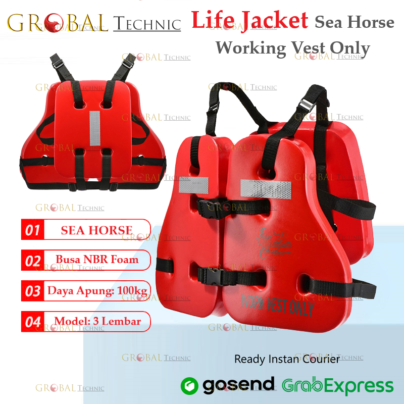 Jual Life Jacket Working Vest Sea Horse Reflective Hight Buoyancy ...