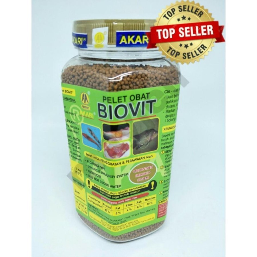 Jual Pelet Obat Akari BIOVIT SMALL 350gr Pellet BIO VIT Makanan Pakan ...