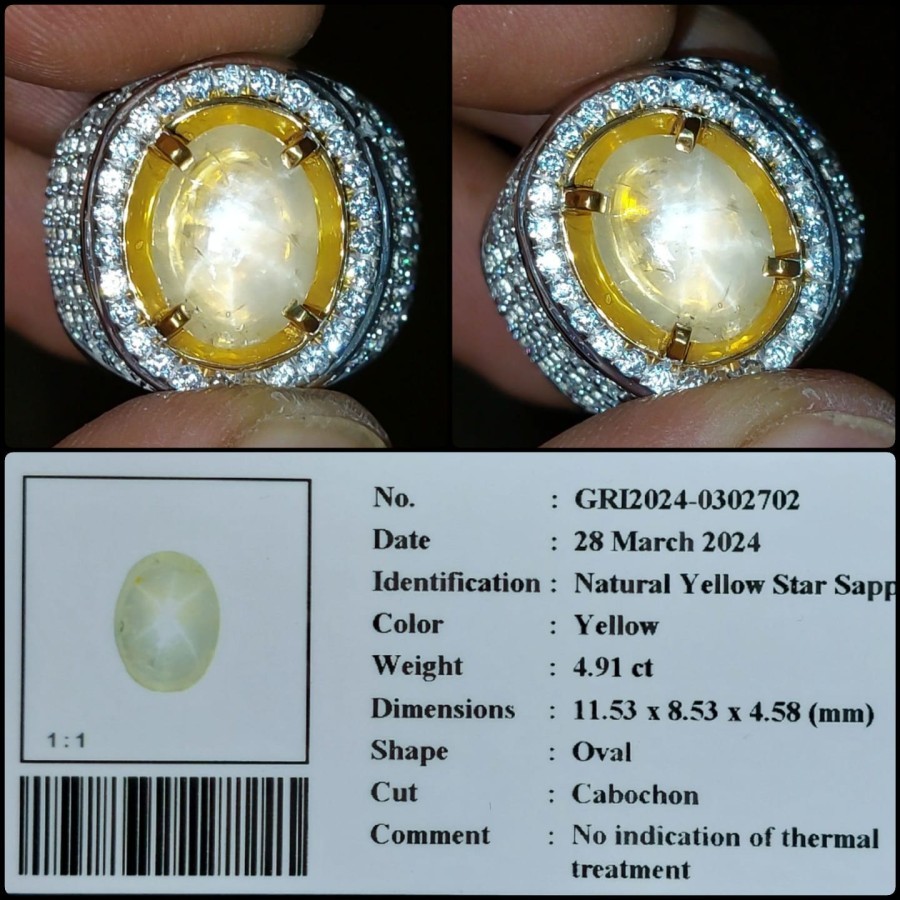 Jual Natural Yellow Star Sapphire Batu Permata Yakut Kuning Safir Asli ...
