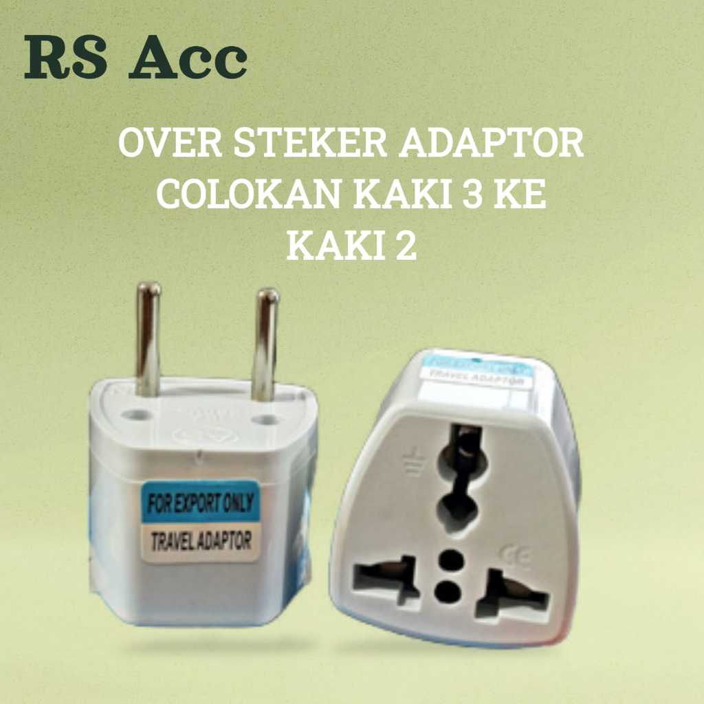 Jual Over Steker Colokan Kaki 3 ke kaki 2 Converter Adaptor Adapter 3 ke 2 | Shopee Indonesia