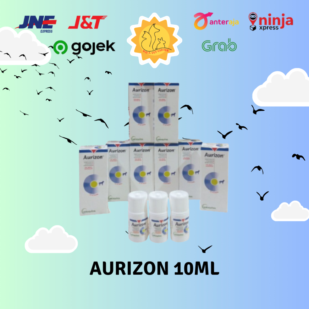 Jual aurizon obat tetes telinga antibiotik anjing 10ml infeksi ear drop ...