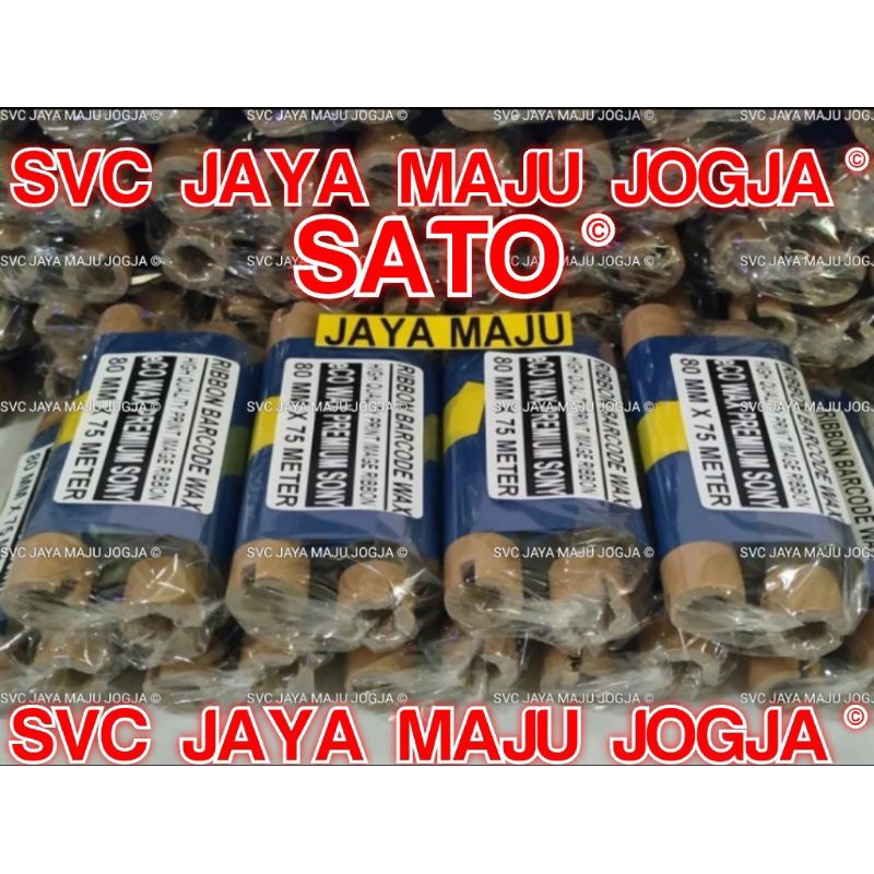 Jual [ SATO ] 80 MM X 75 M SONY eCO PREMIUM WAX - FACE OUT || CORE ½ ...