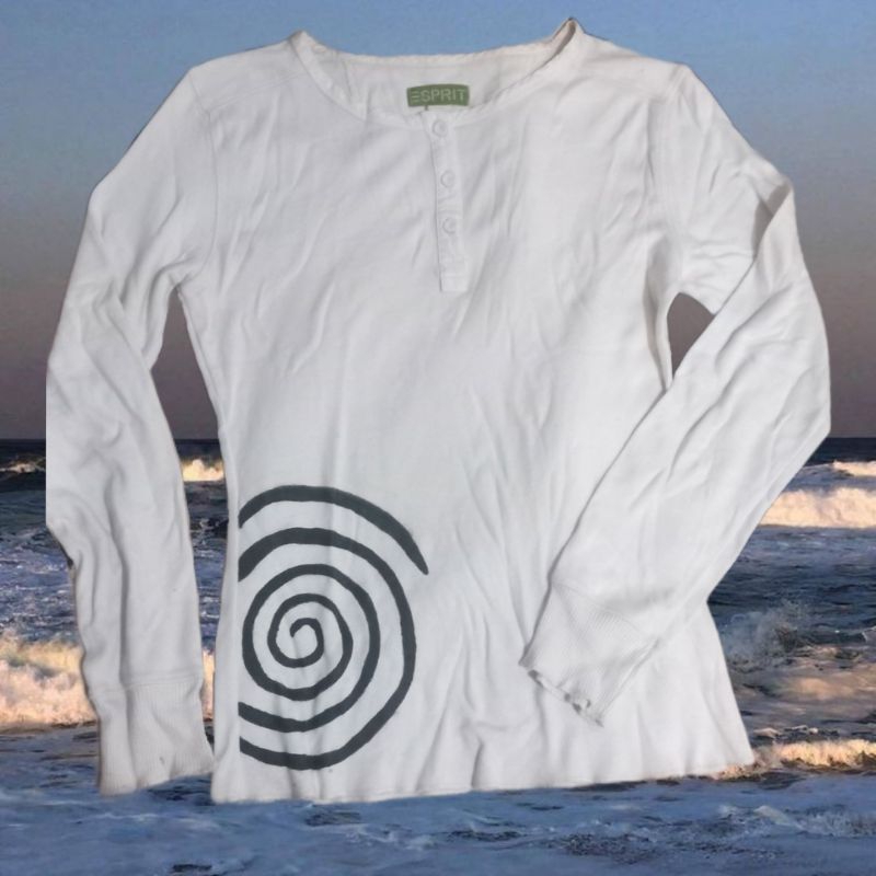 Jual reworked acubi spiral broken white slim top longsleeve | Shopee ...