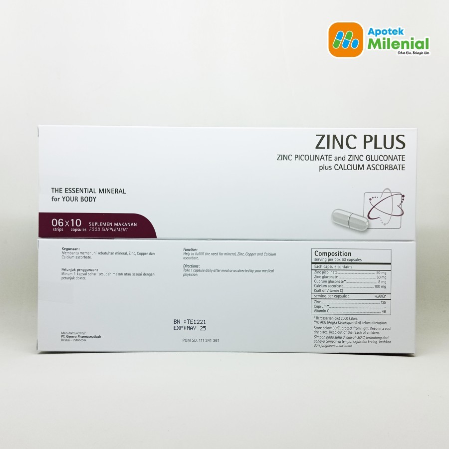 Jual Zinc Plus Strip isi 10 kapsul vitamin | Shopee Indonesia