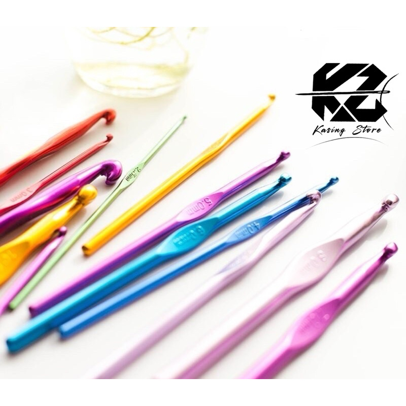 Jual Jarum Rajut HAKPEN Aluminum Crochet Jarum Jahit Crochet Hook Alat ...