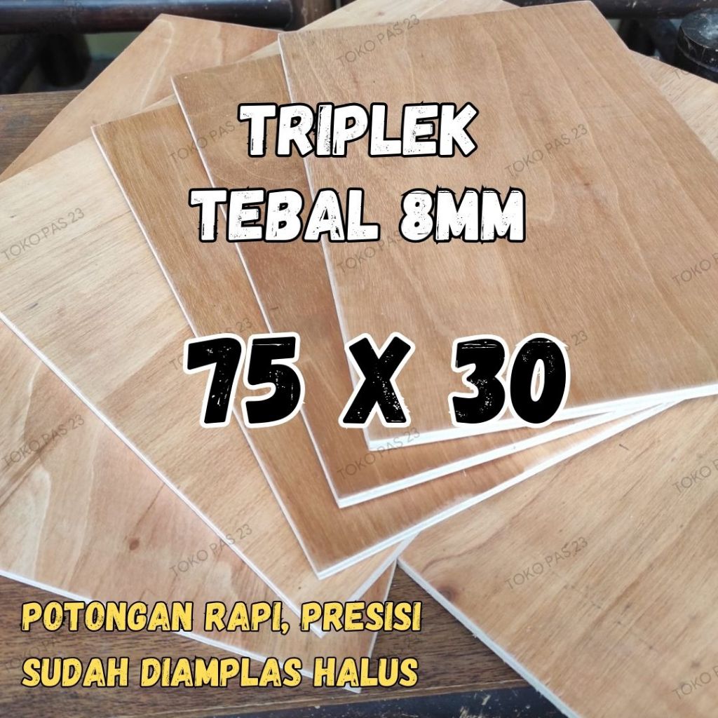 Jual TRIPLEK P75 L30 (cm) TEBAL 8mm MULTIPLEK PAPAN KAYU LAPIS PLYWOOD ...