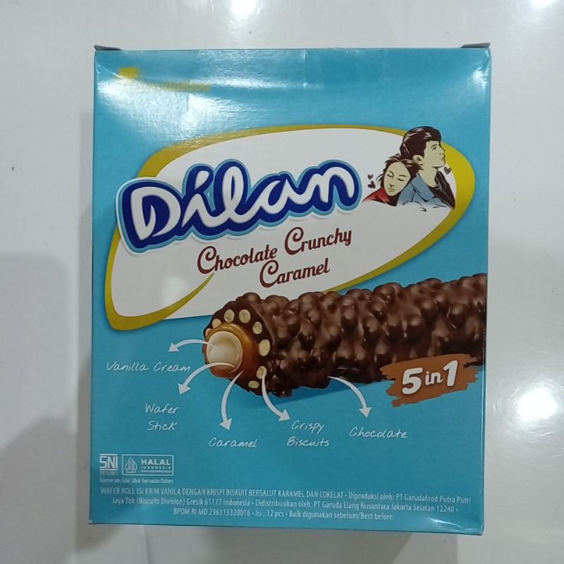 Jual Dilan Wafer Roll Krim Vanila dengan Krispi Biskuit Bersalut ...