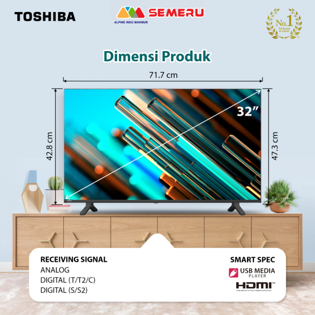 Jual TOSHIBA LED DIGITAL TV 32"INC 32S25KP / 43"INC 43S25KP HD Digital TV - Dolby Audio Regza ...