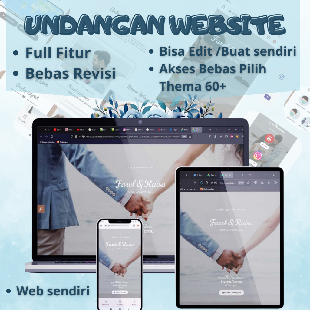 Jual Undangan Digital Web PERNIKAHAN Full Fitur [BISA AKSES / EDIT ...