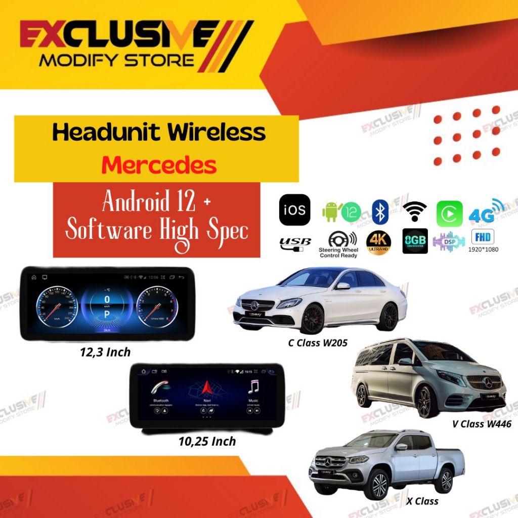 Jual MERCEDES C CLASS W205 V CLASS W446 X CLASS (15 - 18) NEW HEADUNIT ...