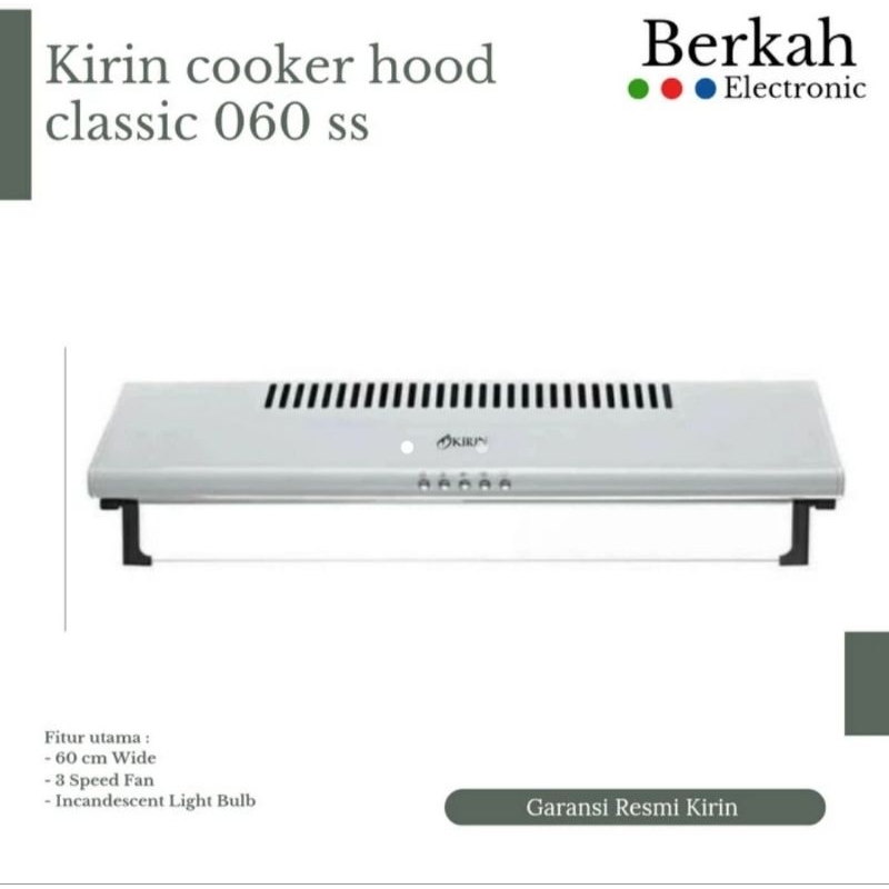 Jual KIRIN COOKER HOOD CLASSIC 060 SS PENGHISAP ASAP DAPUR | Shopee ...