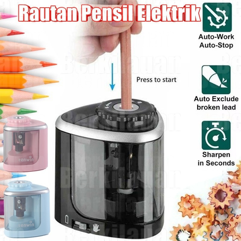 Jual Gratis 1 Rautan Pensil Putar Rautan Pensil Elektrik Model Baterai ...